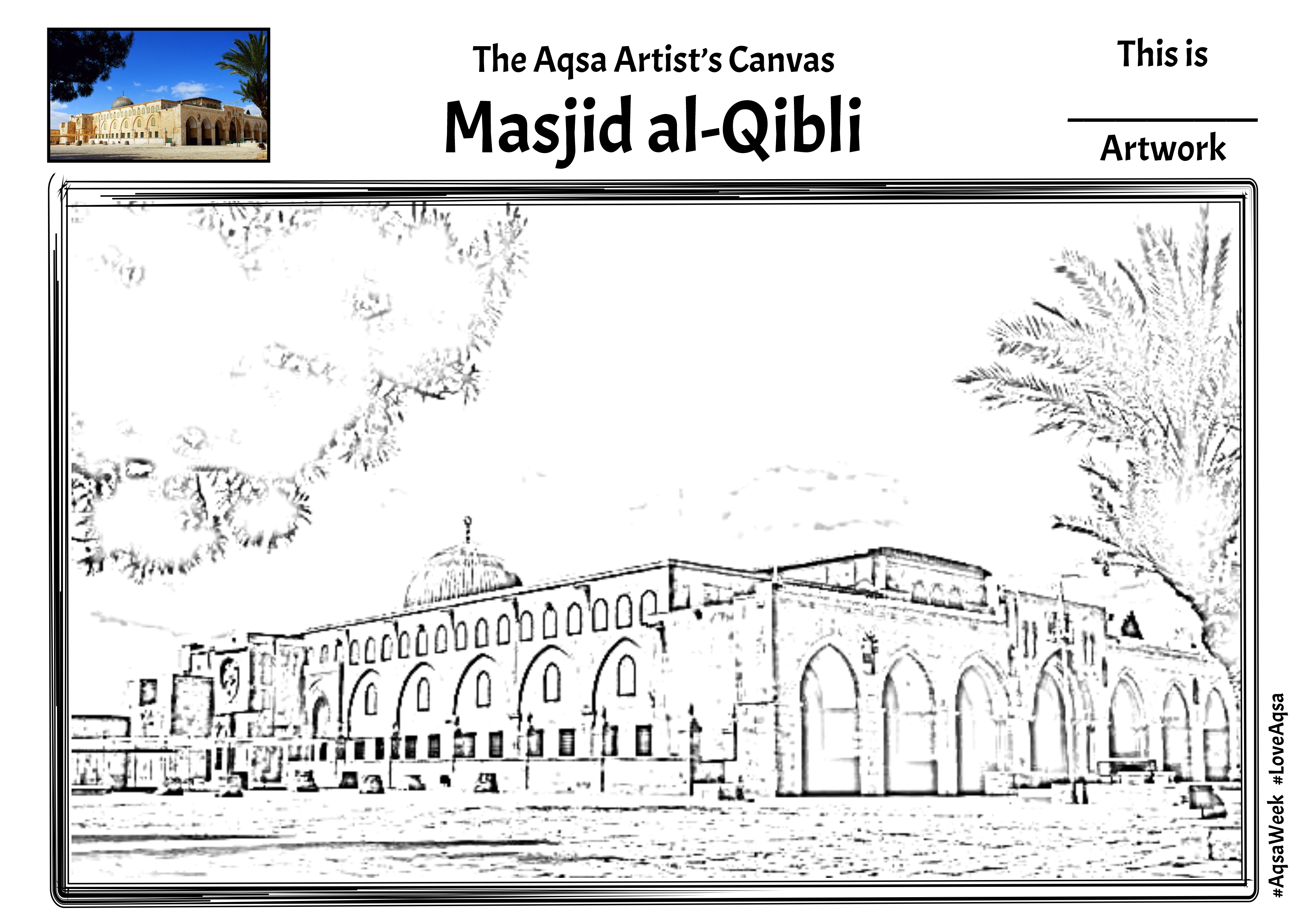 Al Aqsa Masjid Coloring Page Sketch Coloring Page